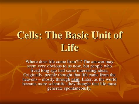 Image result for Basic Unit of Life