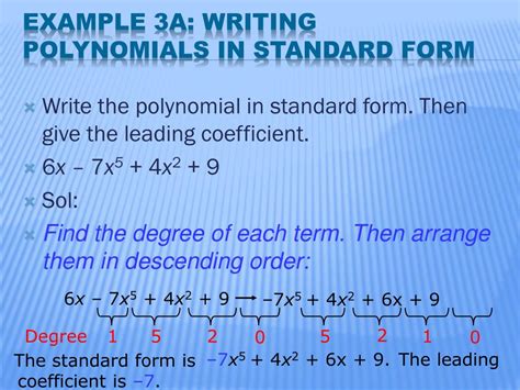 Image result for Writing Polynomials in Standard Form