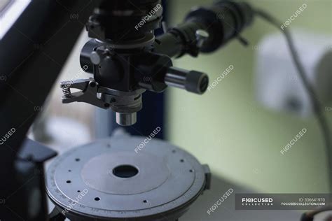 Close up of microscope in laboratory — class, Scientific Experiment ...
