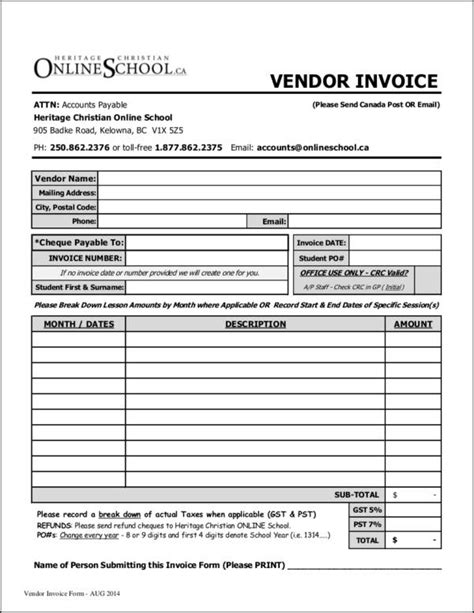 Image result for Vendor Invoice Example