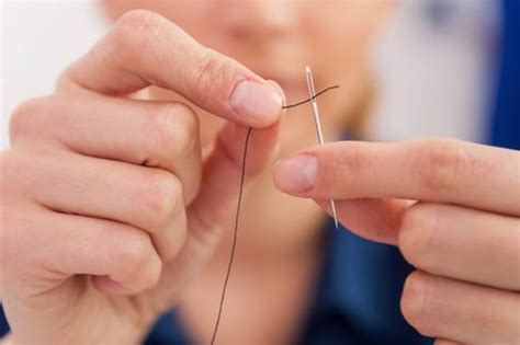 Image result for How to Thread Needle with 1 Strand