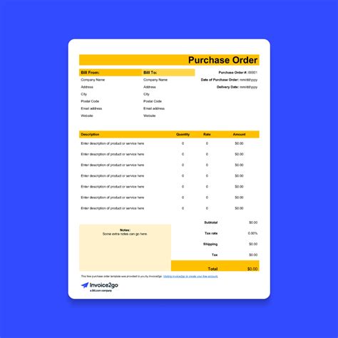 Image result for Create a Purchase Order Form