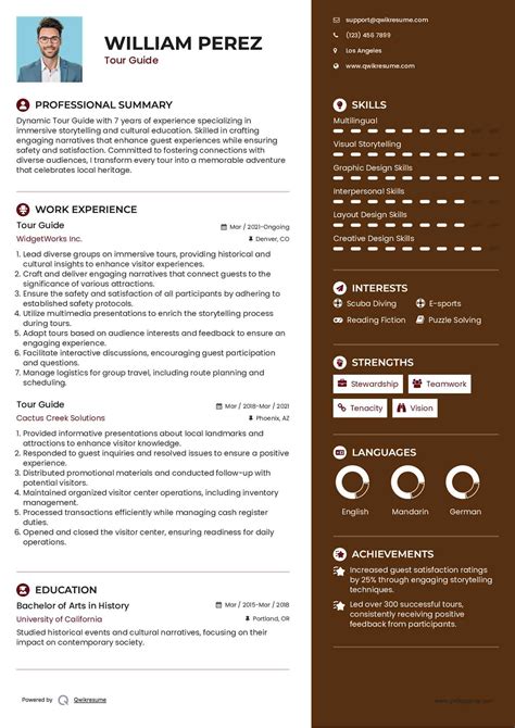 Image result for Example of Tour Guide Profile