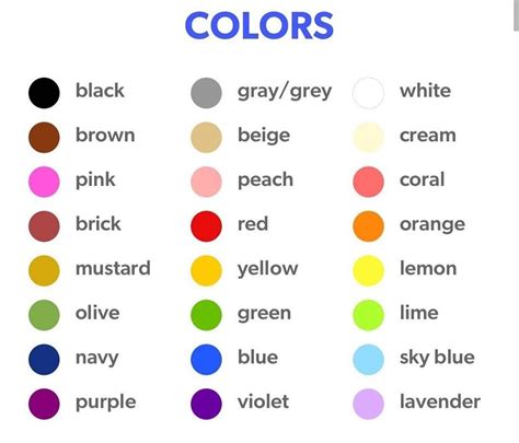 Image result for Colours Their Names