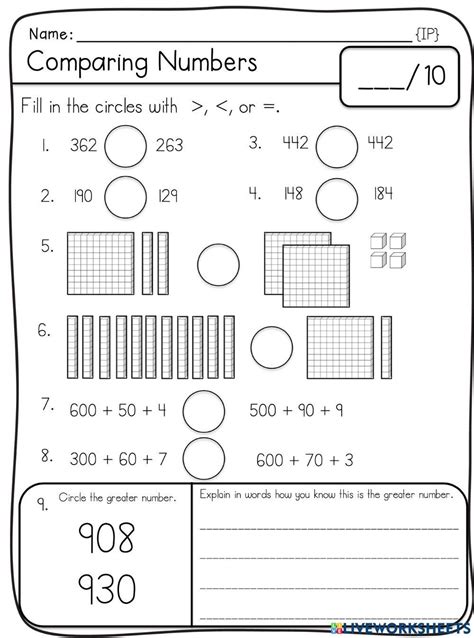 Image result for Place Value Comparing Numbers Worksheet
