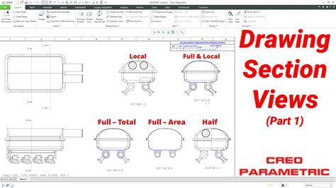Image result for Partial View Creo Drawing