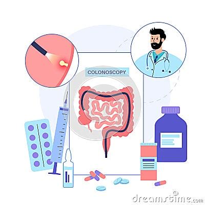 Colonoscopy Medical Procedure Cartoon Vector | CartoonDealer.com #290646907