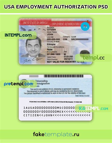 Image result for Work Permit Card Front and Back