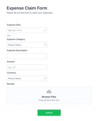 Image result for Expense Claim Form