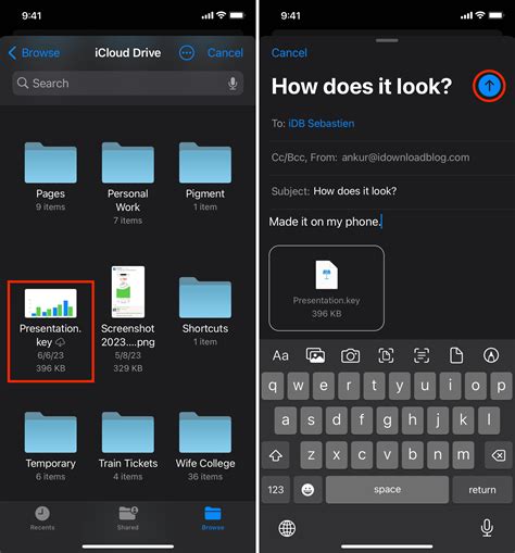 Image result for iPhone Email Attach File