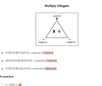 Image result for Lesson 4 Multiply and Divide Positive and Negative Integers Answers Key