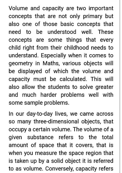 Image result for Volume Vs Capacity Explained