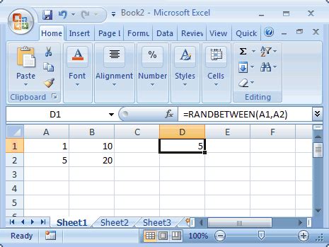 Image result for Excel Randbetween Two Numbers