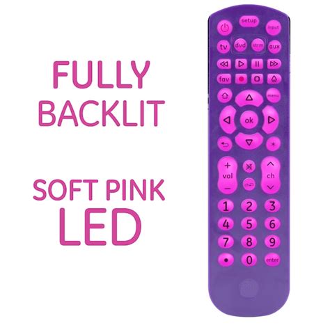 GE GE Backlit Universal Remote Control, 4-Device, Purple at Lowes.com