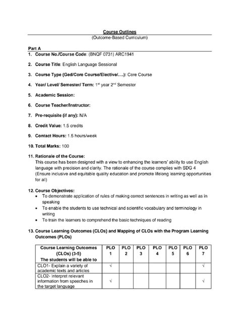 Image result for 4 Week Course Outline for English Study