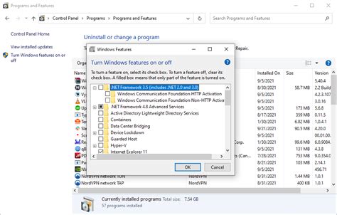 Image result for Net Framework 3.5 Windows 1.0