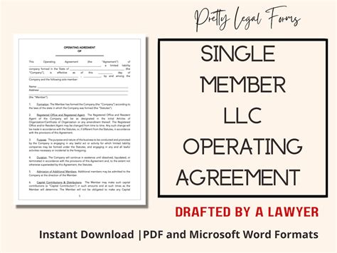 Image result for Single Member LLC Operating Agreement Sample