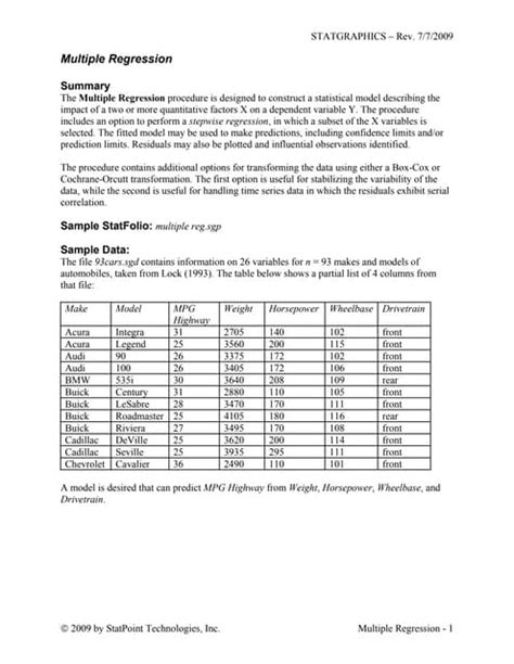 Image result for Types of Multiple Regression