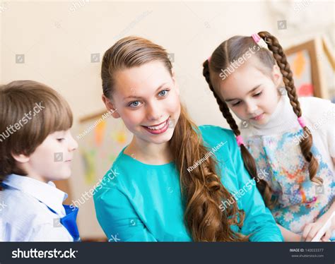 Children Draw Teacher Classroom Drawing Stock Photo 140033377 ...