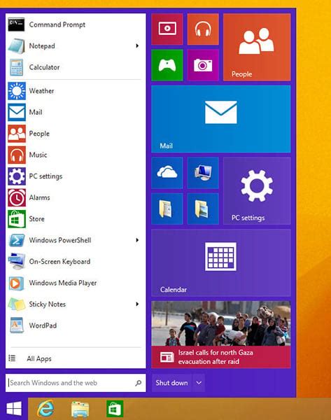 Image result for Windows 9 Taskbar