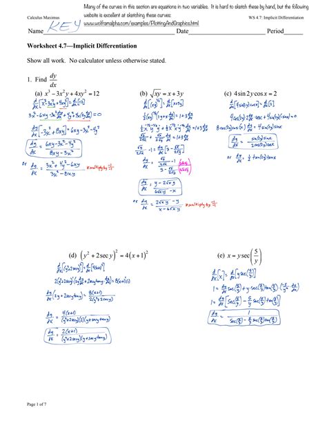 Image result for Implicit Differentiation Worksheet