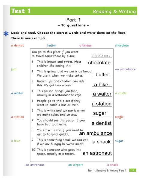 Image result for Flyers Writing Test Sample