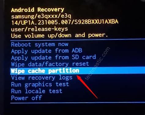 Image result for Android Recovery Wipe Cache Partition