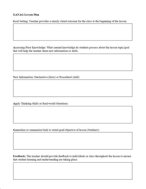Image result for Observation Lesson Plan Template