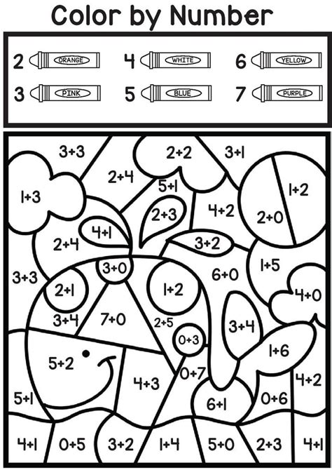 Image result for Addition Color by Numbers Girl