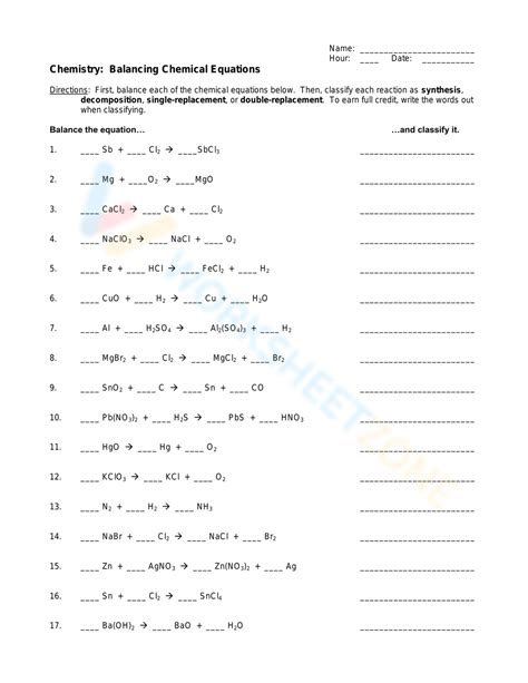 Image result for Balance Equations Worksheet