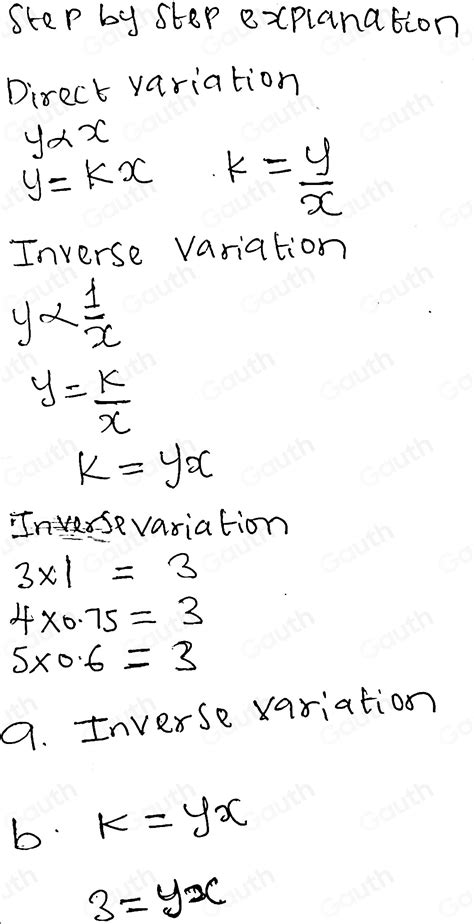 Image result for Inverse Variation Table