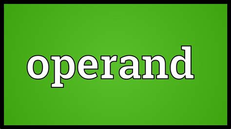 Image result for How to Say Operands