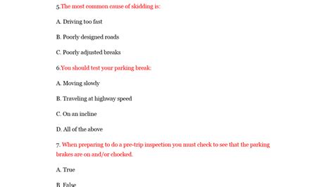 Image result for Printable CDL Practice Test