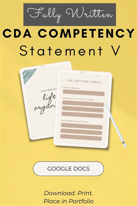 Image result for CDA Csvi Competency Statement Example