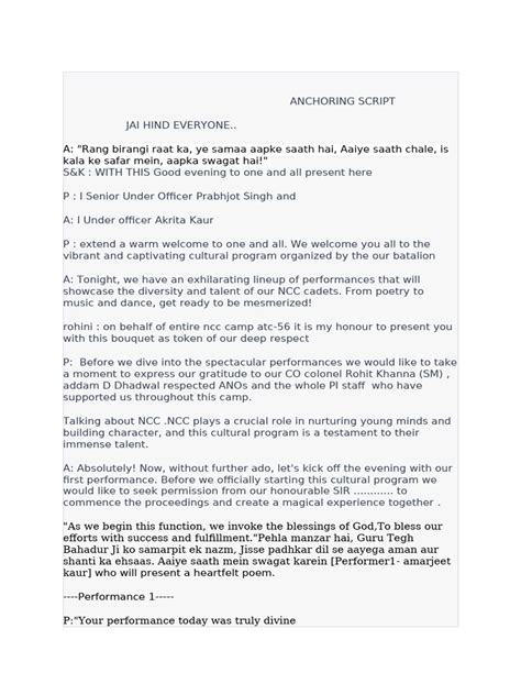 Image result for Script for MC