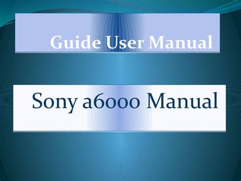 Image result for Sony A6000 User Guide