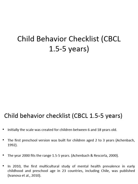 Image result for Child Behavior Checklist