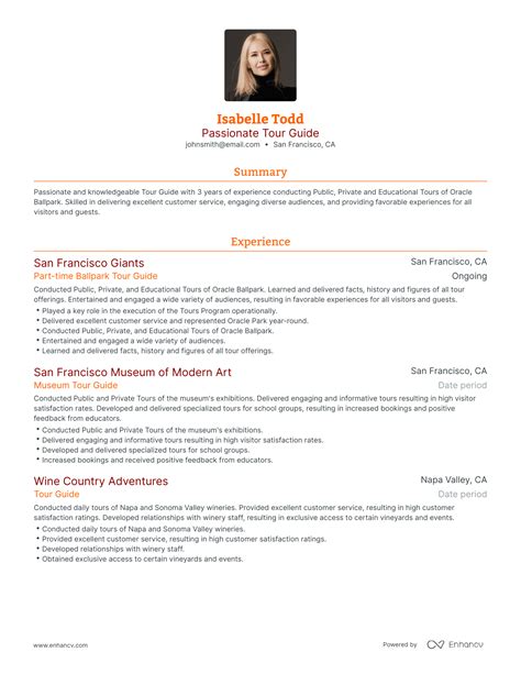 Image result for Example of Tour Guide Profile