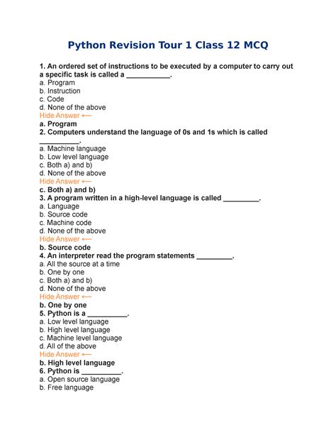 Image result for Function Program in Python Class 12 MCQ Questions