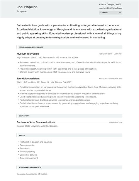 Image result for Example of Tour Guide Profile