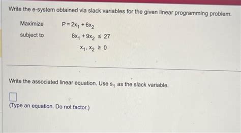 Image result for Slack Variable in Linear Programming