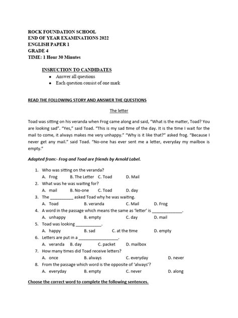 Image result for Class 4th English Sample Paper