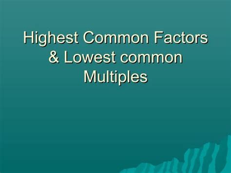 Image result for HCF and LCM Examples