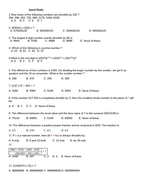 Image result for Math Speed Questions