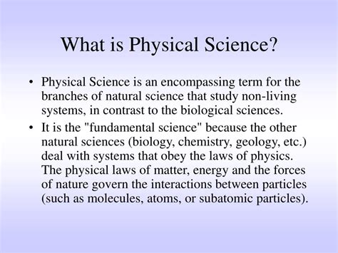 Image result for Physical Science Definition