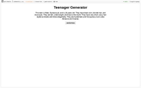 Image result for Random Teenager Generator