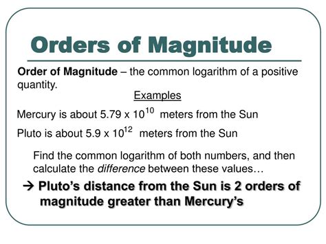 Image result for Orders of Magnitude Examples