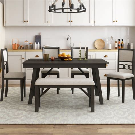 Red Barrel Studio® Dining Set with Bench Dining Table with Bench ...