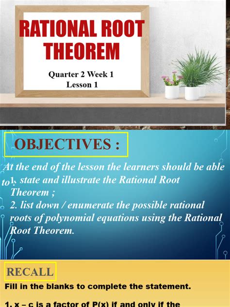 Q2 W1 Lesson 1 Rational Root Theorem | PDF | Factorization | Polynomial