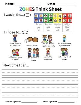 Image result for Think Sheet Behavior Management